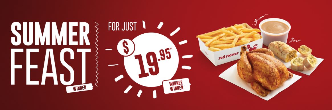DEAL: Red Rooster $19.95 Summer Feast (Whole Chicken, Chips, Gravy ...