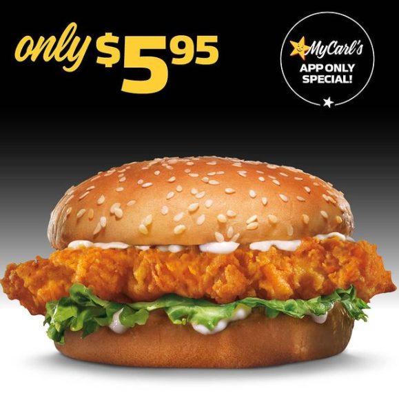 DEAL: Carl's Jr - $5.95 Hand-Breaded Chicken Fillet Burger via App ...
