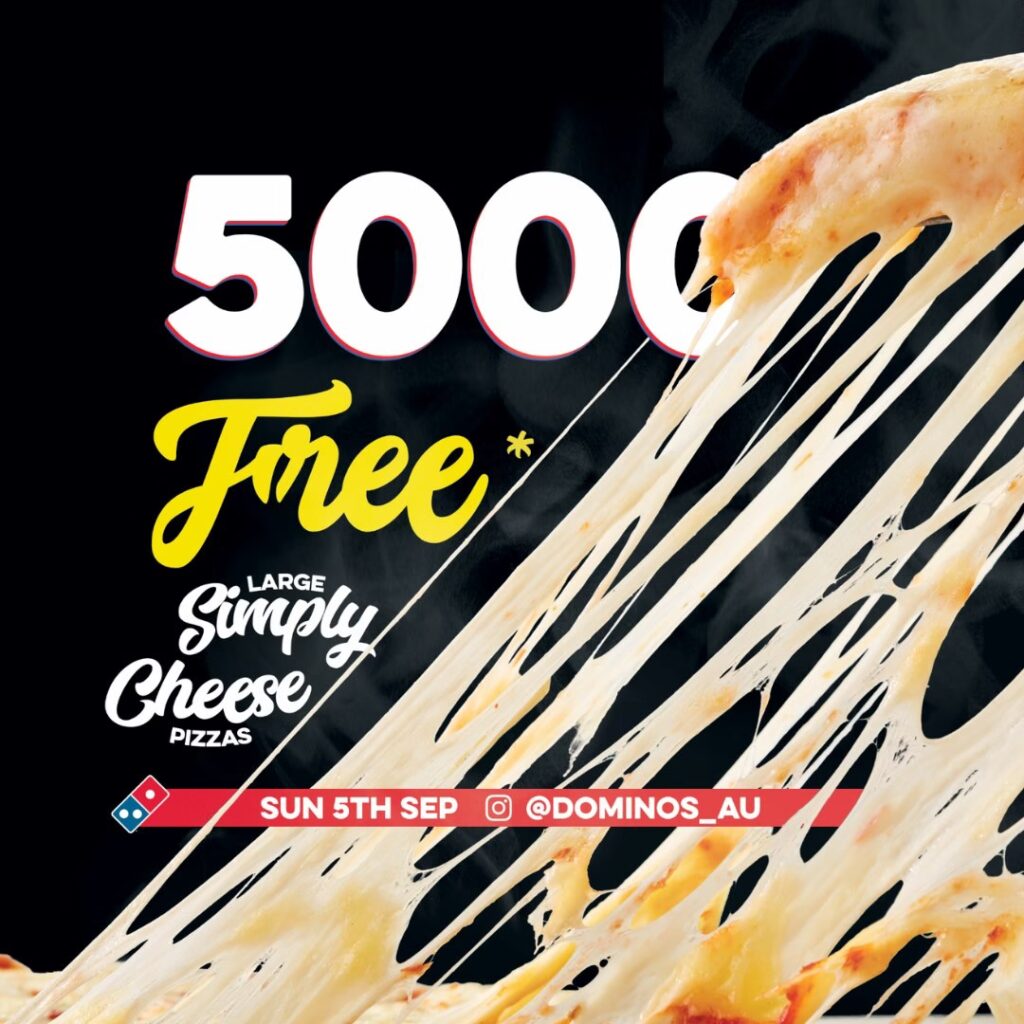 DEAL: Domino's - 5,000 Free Simply Cheese Pizzas Giveaway via Instagram ...