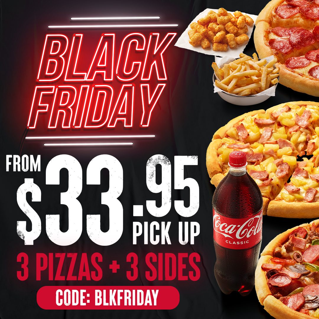 DEAL: Pizza Hut Black Friday - 3 Large Pizzas + 3 Sides $33.95 Pickup ...