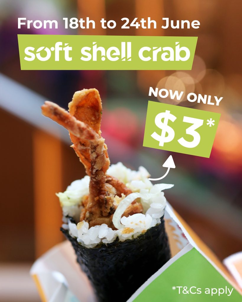 DEAL: Sushi Hub - $3 Soft Shell Crab Sushi Roll (18 to 24 June 2025 ...