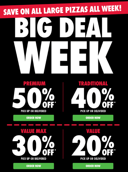 DEAL: Domino's - 50% off Large Premium Pizzas, 40% off Traditional, 30% ...