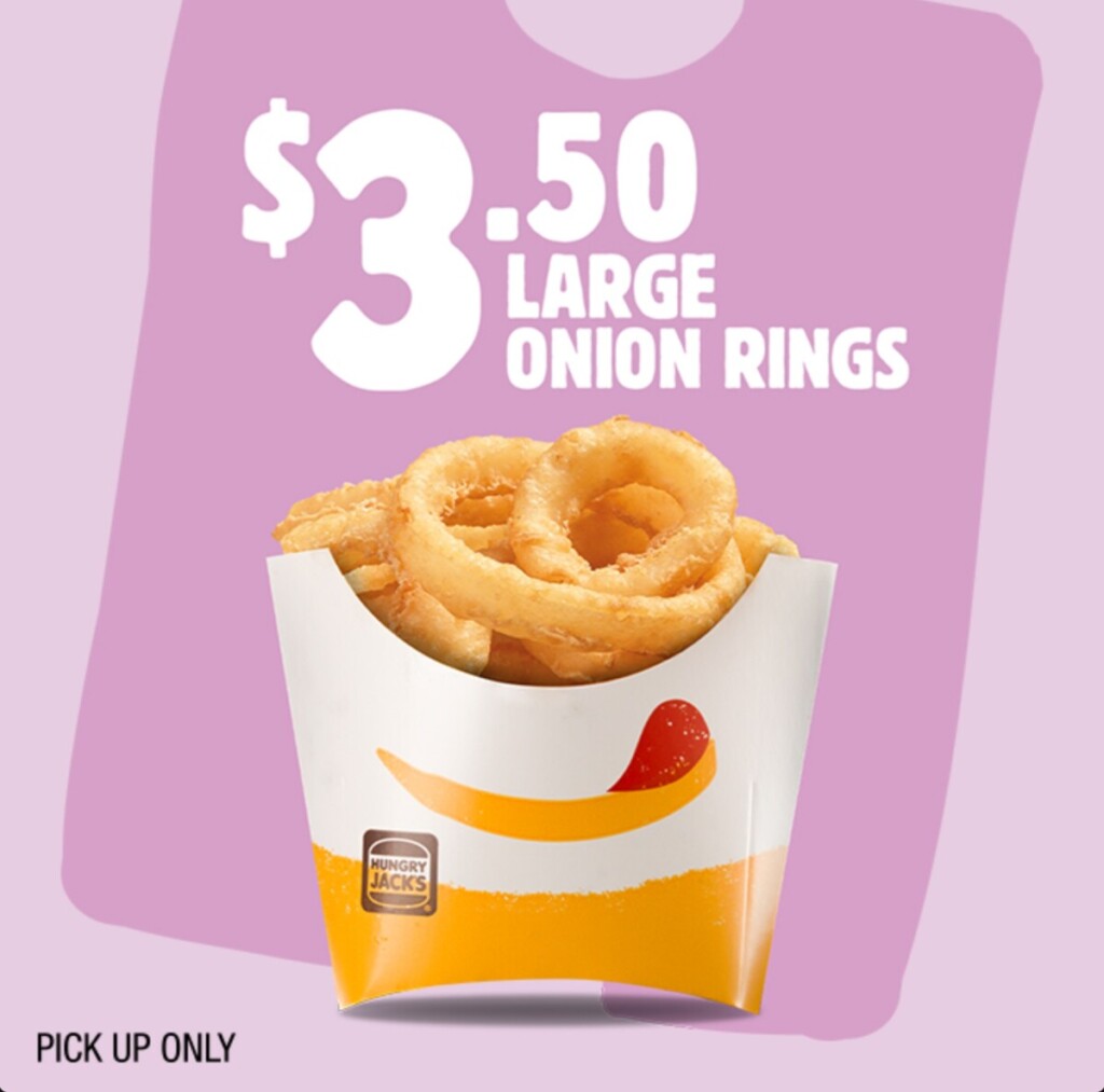 Hungry Jack’s $3.50 Large Onion Rings until 6 October | Frugal Feeds