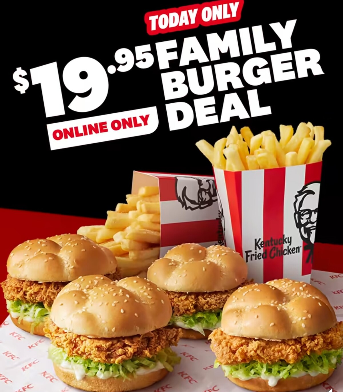 KFC Offers $19.95 Family Burger Deal on September 30 | Frugal Feeds