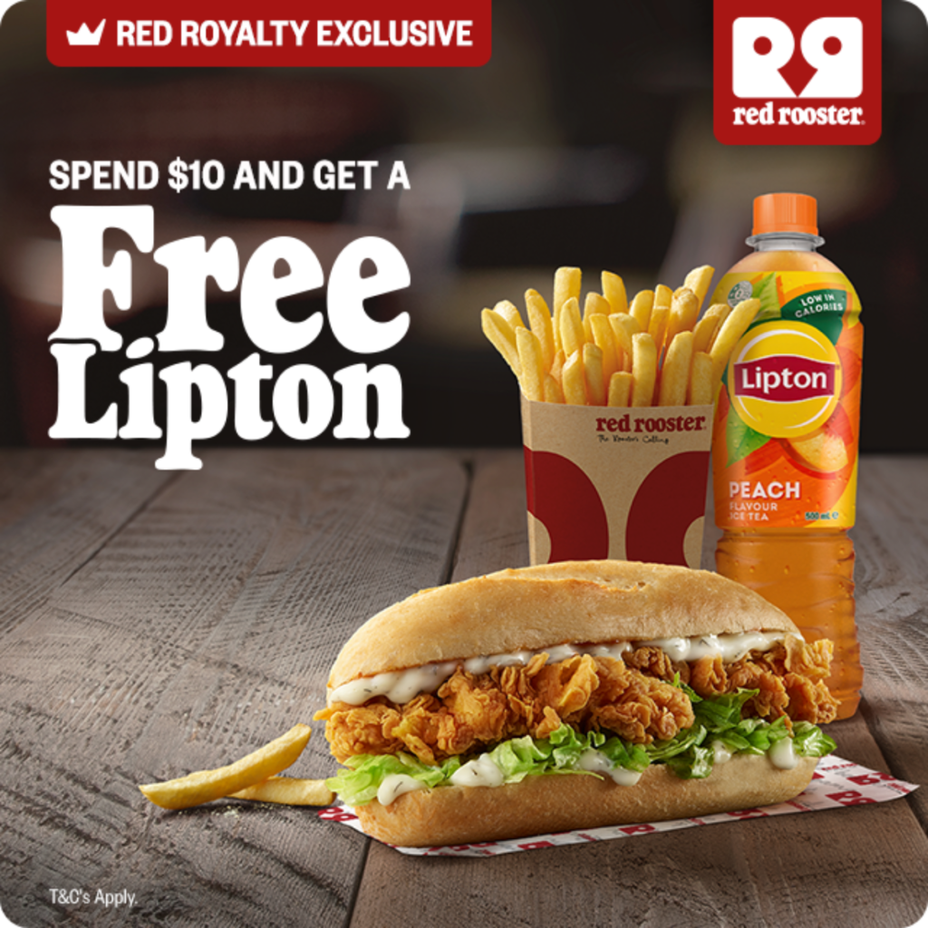Red Rooster: Free Lipton Iced Tea With $10 Spend for Red Royalty ...