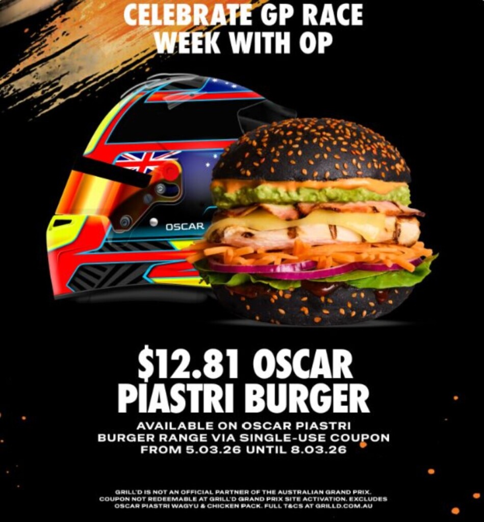 Grill’d $12.81 Oscar Piastri Burger Deal for Relish Members | Frugal Feeds